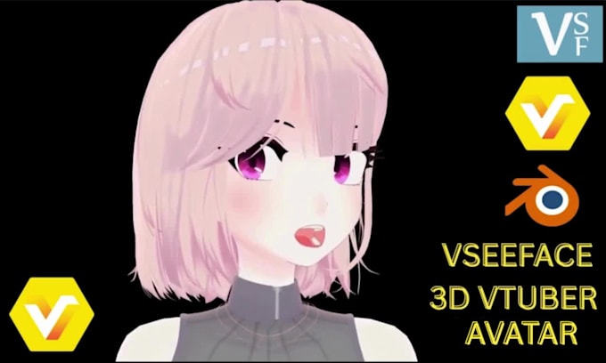 Do a custom anime 3d vtuber model live 2d vtuber for vseeface, vrchat ...