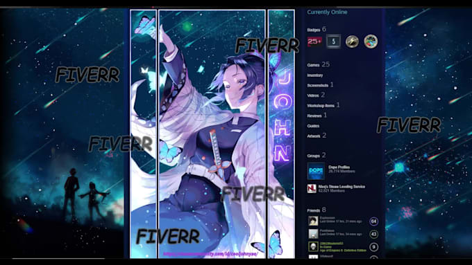 Create animated artwork for your steam profile by Cooljohnyao | Fiverr