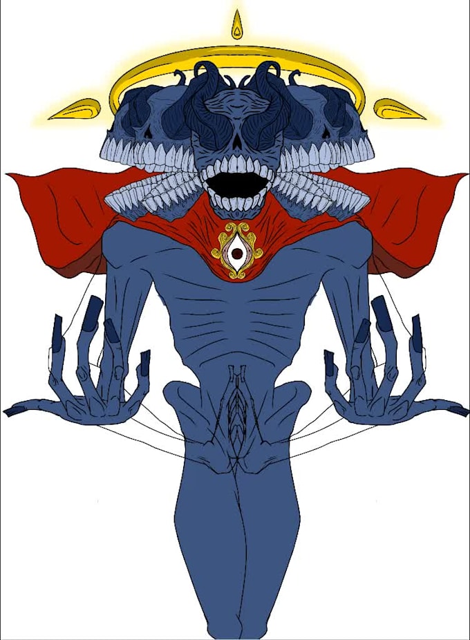 Draw detailed, brutal, gore, horror, dark art illustration by Fennyrch ...