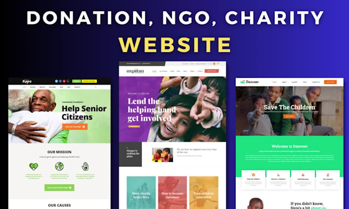 Design clean charity, church, ngo, nonprofit , donation website by ...