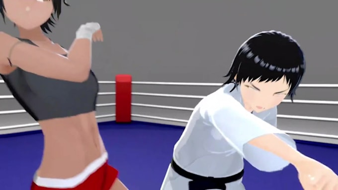 2d traditional animation drawn line art animation anime fight vector ...