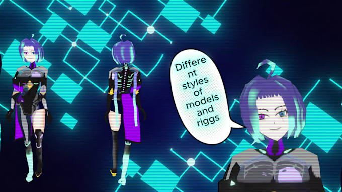 Do pixel vtuber vrchat ps1 style 3d model by Lucieltv | Fiverr