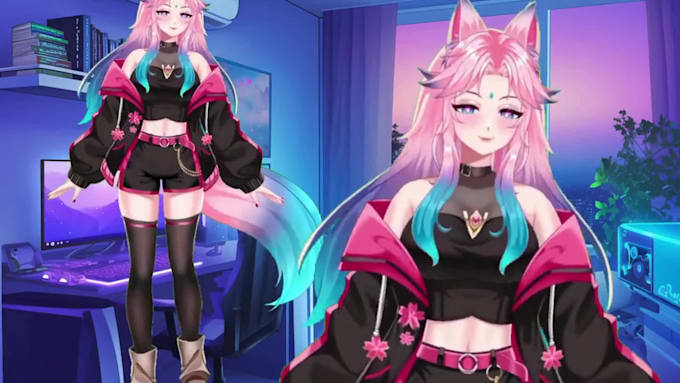 Draw and rig live2d vtuber model, live 2d vtuber commission, 2d vtuber model by Barnes_kevin ...