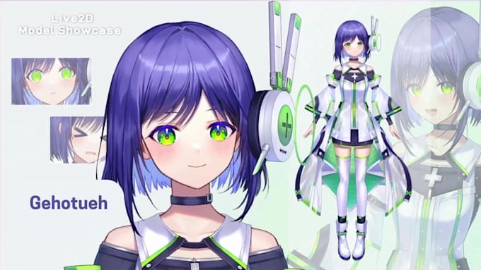 Create vtuber design, live2d model, vtuber rigging, 2d vtuber, facerig ...