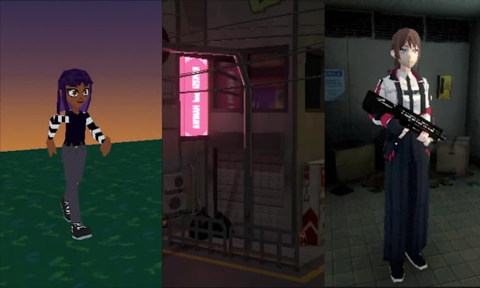 Retro low poly 3d models animations in ps1 psx n64 style for games vr ...