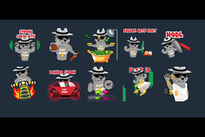 Draw crypto sticker animate telegram sticker crypto emote icon meme ...