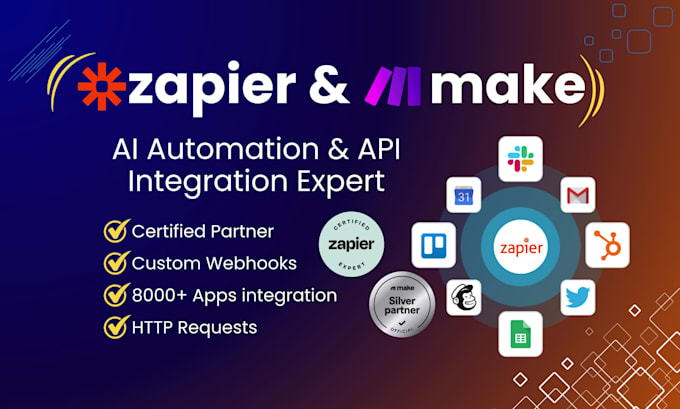 Build make automation and zapier automation workflows as integration expert by Waasif_dev | Fiverr