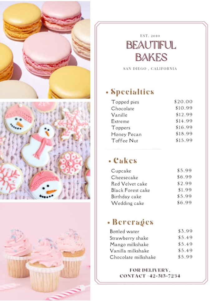 Create a beautiful menu design by Kirtithakur06 | Fiverr