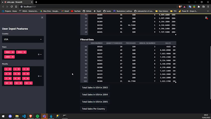 Make a report to your database using python and streamlit by ...