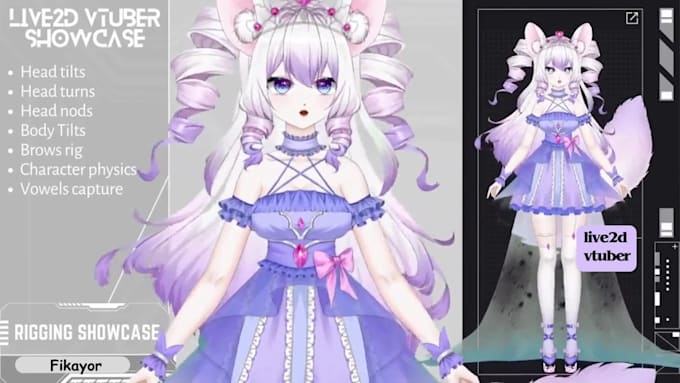 Draw and rig 2d vtuber, live2d, 2d vtuber model, 2d vtuber rigging by ...