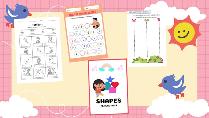 Design educational maths,alphabets, worksheets for your kids by ...