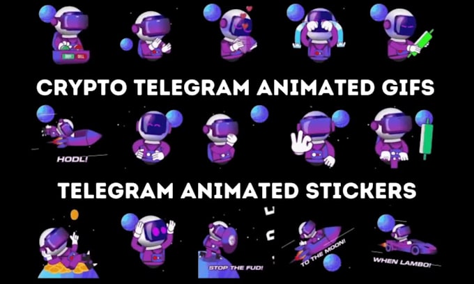 Design crypto telegram animated stickers, cartoon, meme coin stickers ...