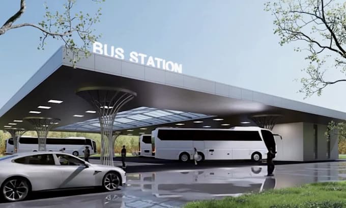 Do 3d terminal bus station, car park and infrastructure design by ...