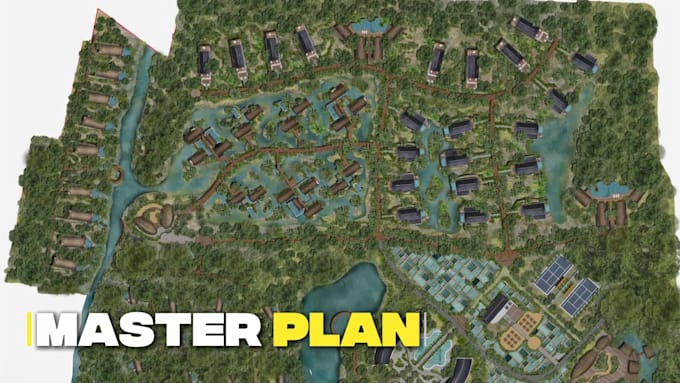 Create 2d master plan, urban site, landscape architect, map ...