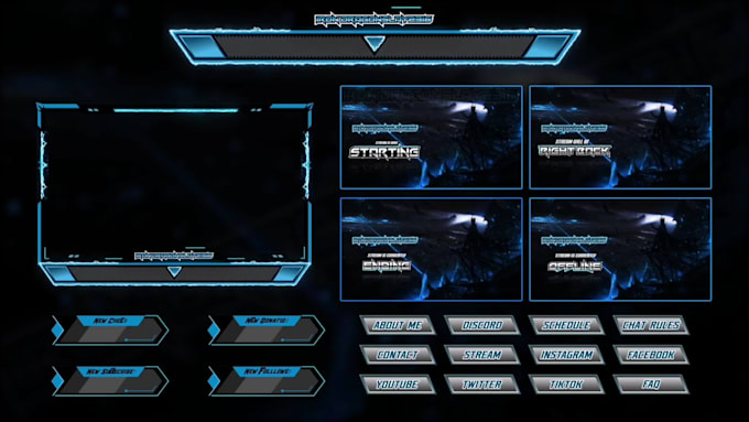 Craft custom animated twitch overlay pannels logo and twitch alerts by ...