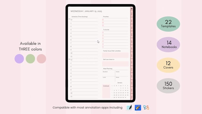 Design digital planner, journal, calendar for etsy by Rioside | Fiverr