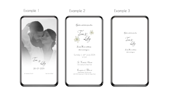 Create a unique digital wedding invitation by Sashabondarenko | Fiverr