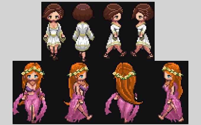 8 bit, 16 bit pixel art character animation for game sprite rpg maker retro art by King_afolabi ...