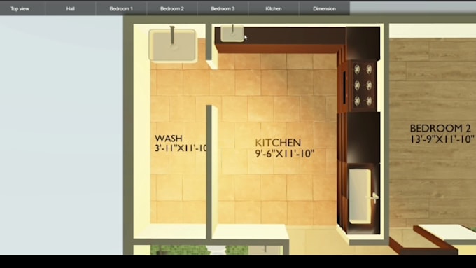 Convert 2d floor plan drawing into 3d model by Tskarthikus | Fiverr
