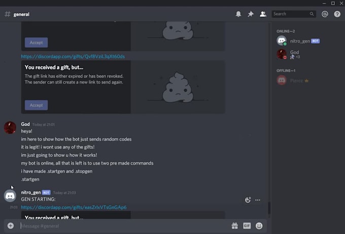 Discord bot, mods, logging messages or giveaways by Proxyy329 | Fiverr
