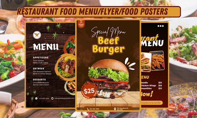 Design attractive restaurant food menu, restaurant flyer, food posters ...