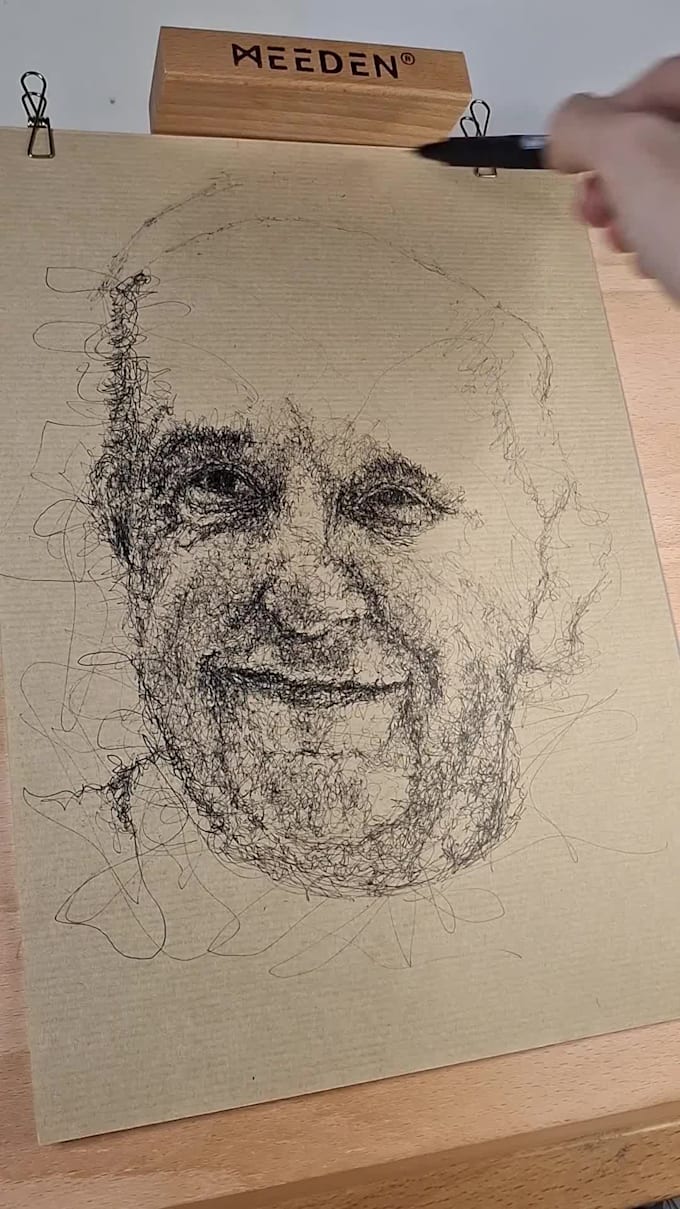Draw a personalized human portrait in scribble art style by Creatify_art | Fiverr