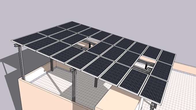 Design solar pv system structure and permit 2d and 3d using autocad and ...