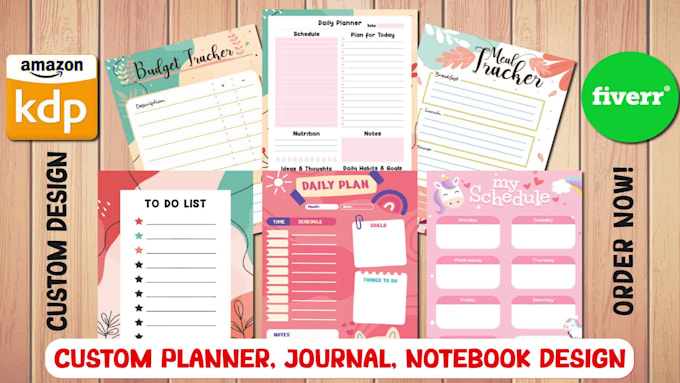 Design custom printable planner, journal, notebook cover, and interior ...