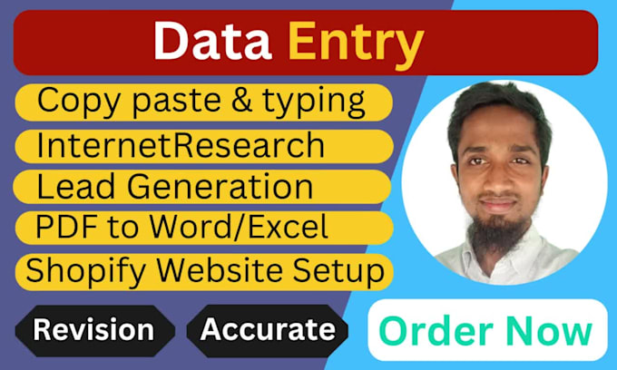 Do accurate data entry, copy paste, internet research by Minhaj800 | Fiverr