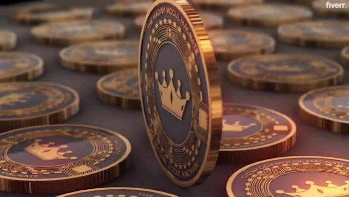 Design 3d realistic gold coin logo animation,token, crypto,bitcoin by ...