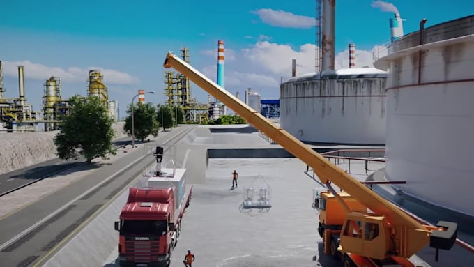 Do 3d industrial animation chemical plant factory machine safety ...