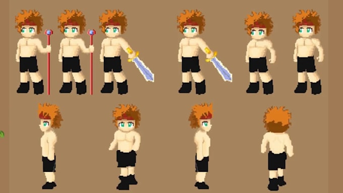 Do 2d isometric pixel art character design, pixel art sprite sheet and ...