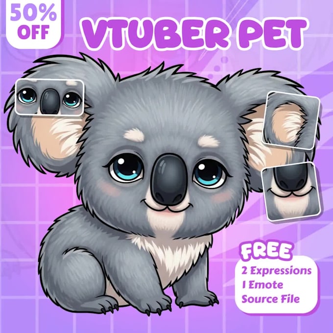 Draw and rig cute live2d animals vtuber rigging, 2d animals model very ...