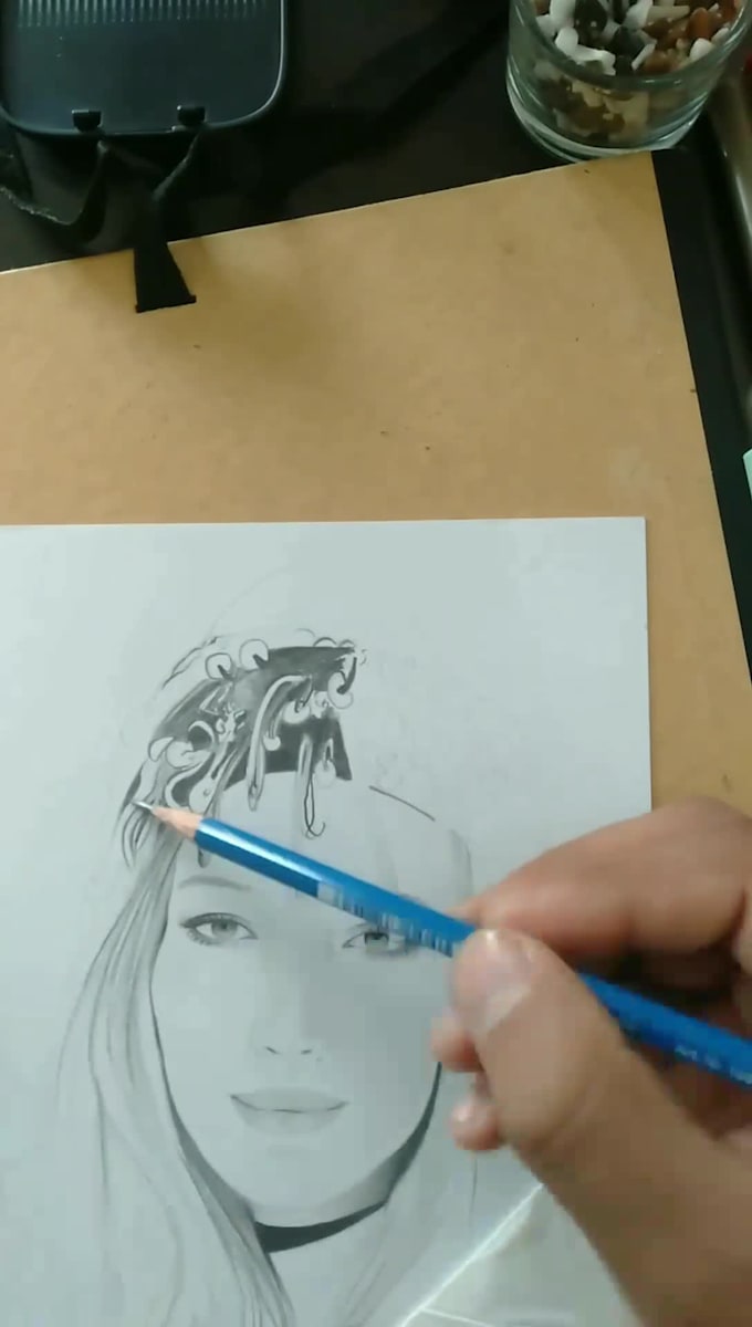 Draw a professional portrait by hand by Yassinejahri | Fiverr