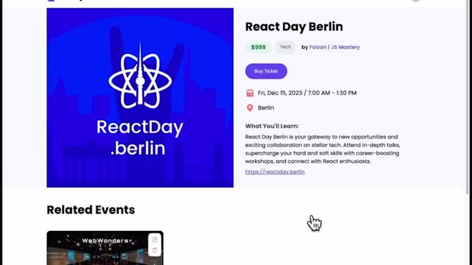 Build a next js mern event app with stripe and tailwind by Samsung_tech | Fiverr