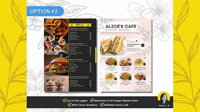 Make a creative menu design made in canva by Lorendl | Fiverr