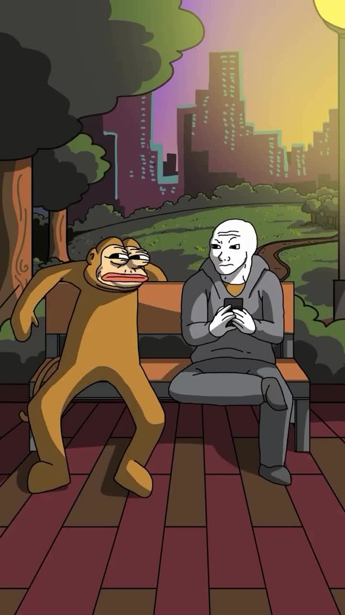 Do quality 2d animation video meme character pepe character animated gif