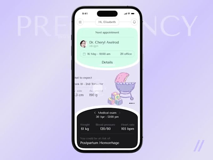 Build a contraction app, contraction timer app, contraction tracker app ...