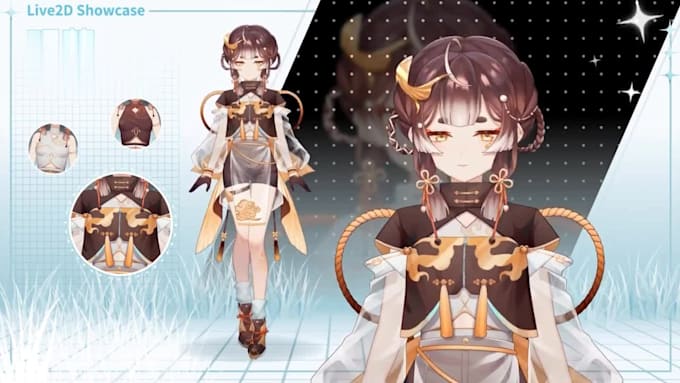 Draw and rig 2d vtuber model, 2d vtuber rigging, live2d model, pngtuber