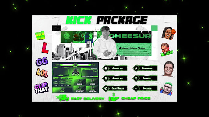 Make custom kick and twitch banners and panels , emotes by Viperx1k ...
