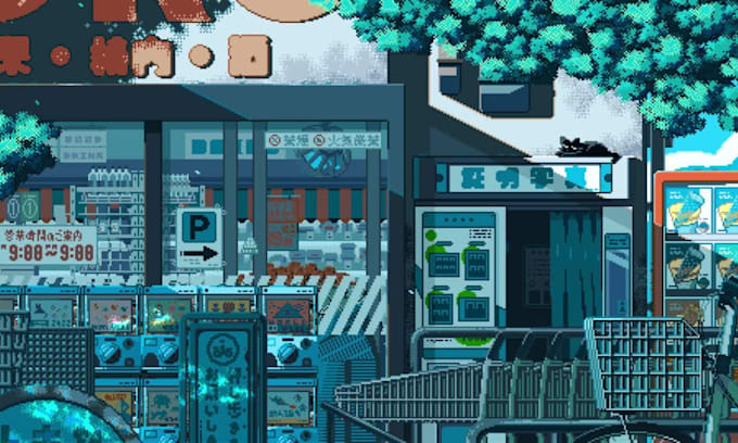 Create pixel background tileset pixel environment animated gif by ...