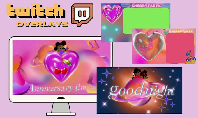 Create a dope set of twitch overlays for you by Cherrytart | Fiverr