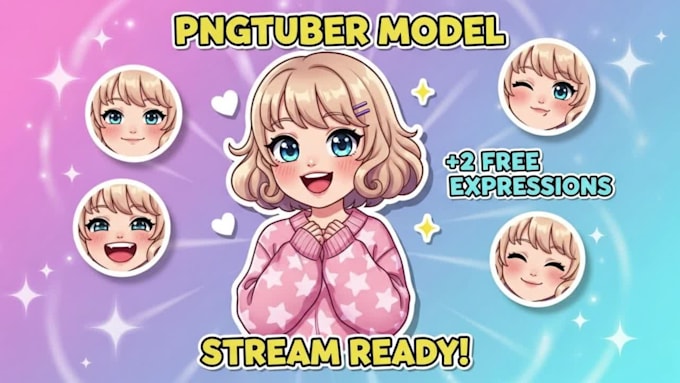 Draw vroid live2d png tuber avatar and vtuber chibi pngtuber for twitch ...