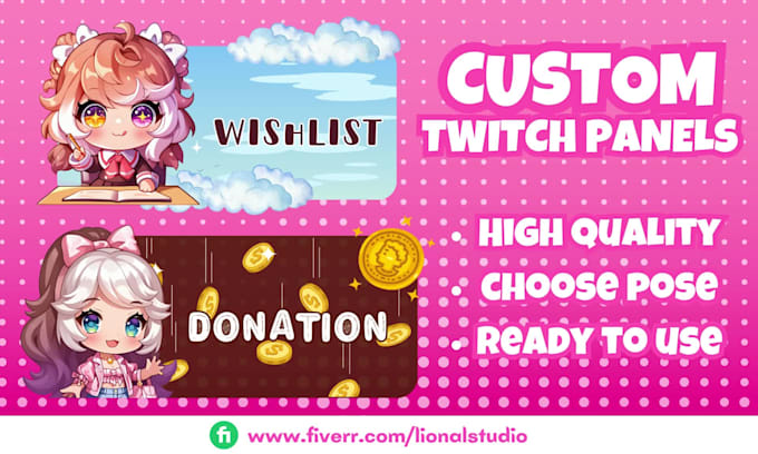 Design custom twitch panel chibi for vtuber chibi style by Lionalstudio ...