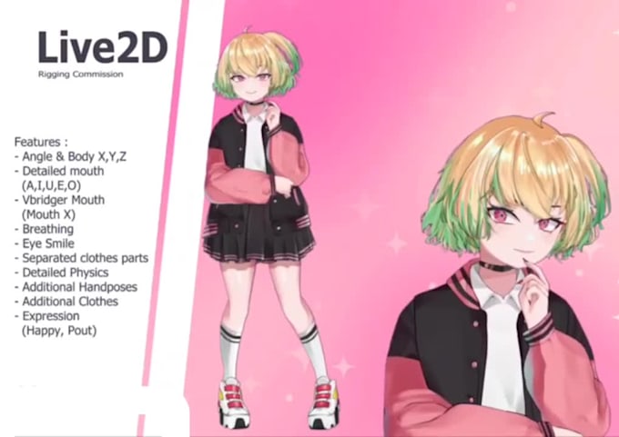 Draw and rig 2d vtuber model, live2d, anime, model, 2d vtuber for vtube ...
