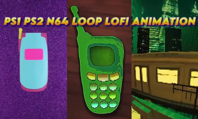 Create 3d low poly ps1 y2k ps2 n64 style loop lofi animation retro 3d ...