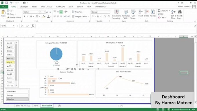 Create excel charts and graphs by Hamzamateen123 | Fiverr