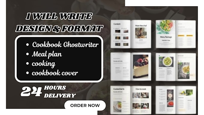 Write, design, format food recipe, cookbook writer, recipe creation ...