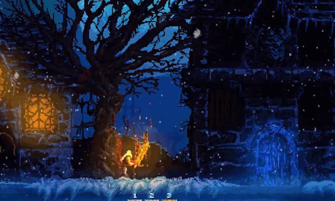 Create 2d pixel art lofi looping animations backgrounds for game assets ...