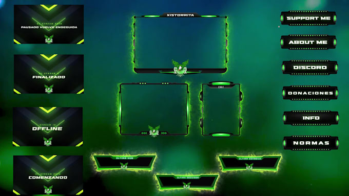 Design animated twitch stream package, stream overlay screen panels by ...